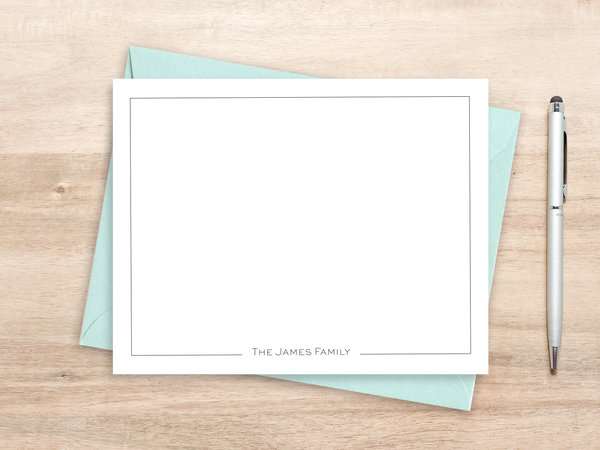 Personalized Notecard Set - Thin Border - JubileeDesignCompany