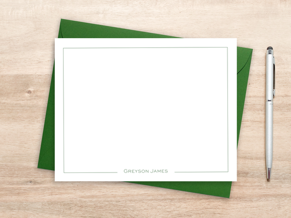 Personalized Notecard Set - Thin Border - JubileeDesignCompany